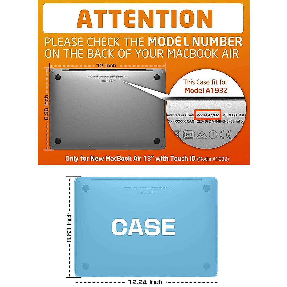 SUPCASE [Unicorn Beetle Series] Case for MacBook Air 13 Inch A1932 / A2179 / A2337 M1, Rubberized TPU Bumper Protective Cover for MacBook Air 13 Inch with Touch ID and Retina Display (Black/Frost)