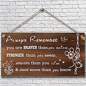 Minnie Mouse Wooden Inspirational Hanging Sign Plaque, Mickey Theme Home And Get Well Soon Decor,Disney Theme Gifts For Women, Best Friend,Kids 6"X12"