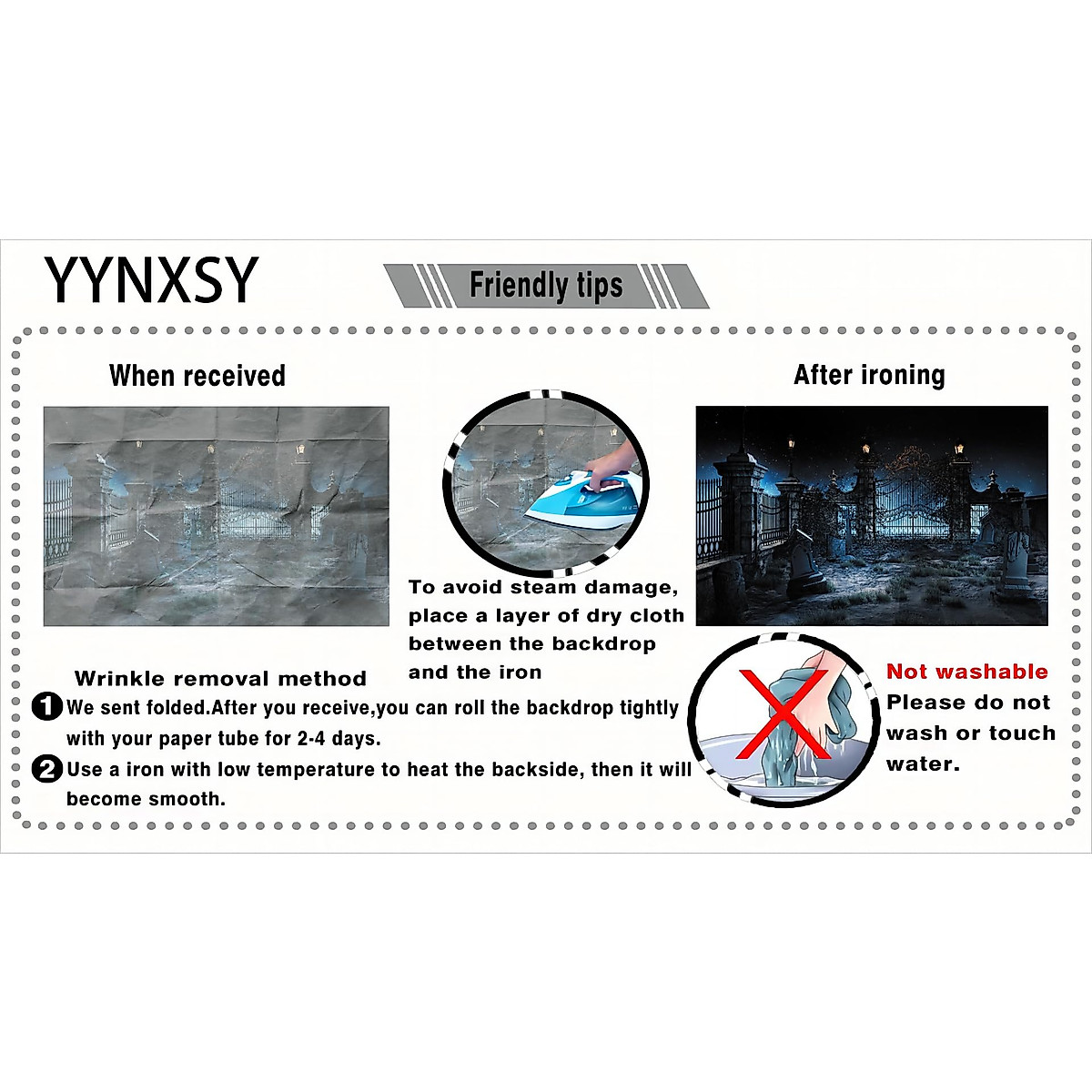 YYNXSY Halloween Grave Photography Photo Background Gravestone Iron Gate Background Festive Party Party Background Room Decoration Photography Studio 8X6FT YY-3016