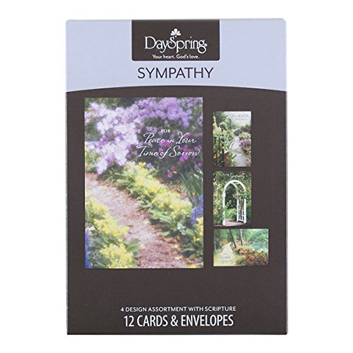 Dayspring - Sympathy - Peaceful Paths - 12 Boxed Cards, KJV (62988), Multi