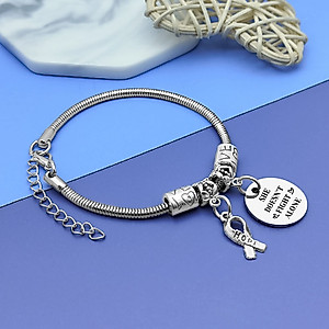 DlaeKua Breast Cancer Awareness Gifts bracelet Jewelry for cancer patients Inspirational bracelet for Women Engraved Stainless Steel Birthday Christmas Gifts Bracelets Jewelry Gifts Wire Bangle