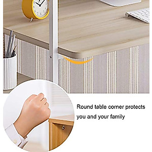 Computer Desk with 2 Drawers,Modern Writing Desk with Bookshelf,L Shaped Pc Laptop Table Sturdy Office Desk Workstation for Home