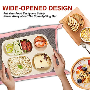 Mziart Minimalist Lunch Bag, Reusable Insulated Lunch Bag for Women Men Lunch Box Container Leakproof Simple Bento Lunch Tote Adults Lunch Cooler Bag for Work Office Picnic or Travel (Pink)