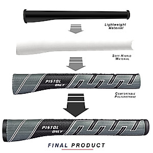 CHAMPKEY Premium Pistol Golf Putter Grip | Lightweight and Comfortable Golf Grips | Advanced Texture Control and High Feedback Golf Putter Grips(Gray, Standard)