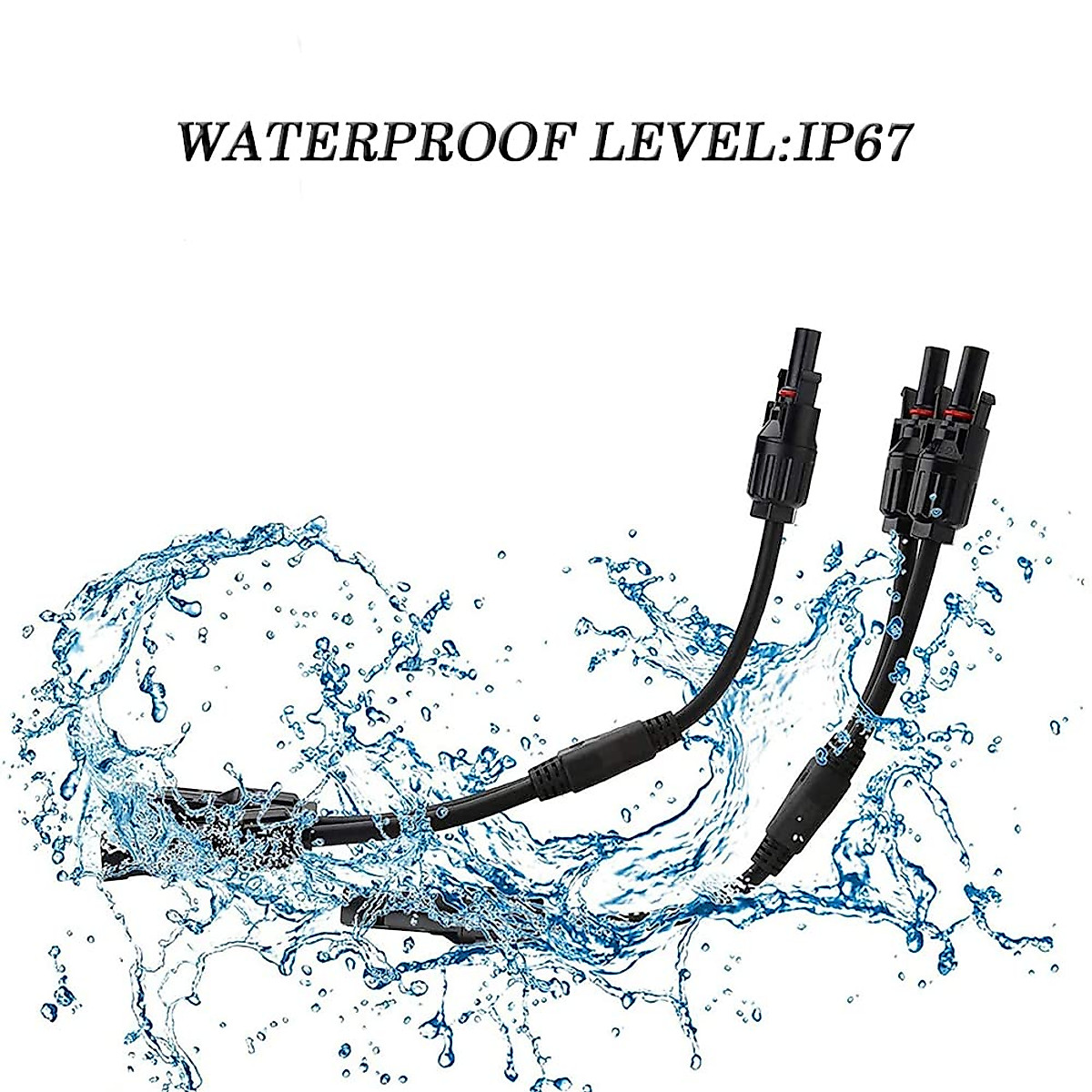 iSunergy Solar Connector Y Branch Connector 2 to 1 Parallel Adapter Cable Wire Plug Tool Kit for Solar Panel (M/FF + F/MM)