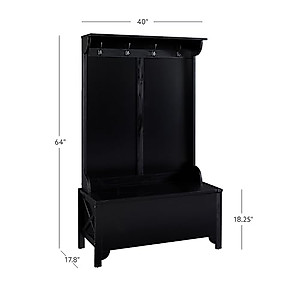 Linon Home Decor Anna Hall Tree-Wide Bench, Black