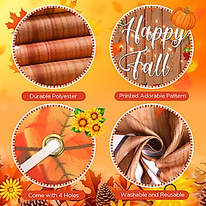 RUMIA Fall Party Door Banner Happy Fall Decorations Thanksgiving Door Cover Pumpkin Fall Backdrop Sign Party Supplies for Harvest Autumn Birthday Background Photo Booth Props Party Decor 73 x 36 inch