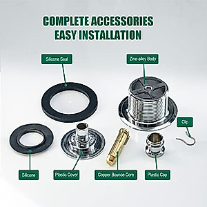 VATTNO Tub Drain Kit 1-7/8" Bathtub Drain Strainer for American Standard Tubs Bath Tub Drain Chrome Finish (02)