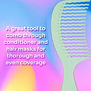 Wet Brush Go Green Tea Tree Oil Infused Treatment Comb - Wide Tooth Hair Detangler with WaveTooth Design that Gently and Glides Through Tangles - No Split Ends and No Damage