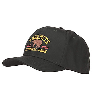 Yosemite National Park Gold Embroidered Cap - Charcoal OSFM