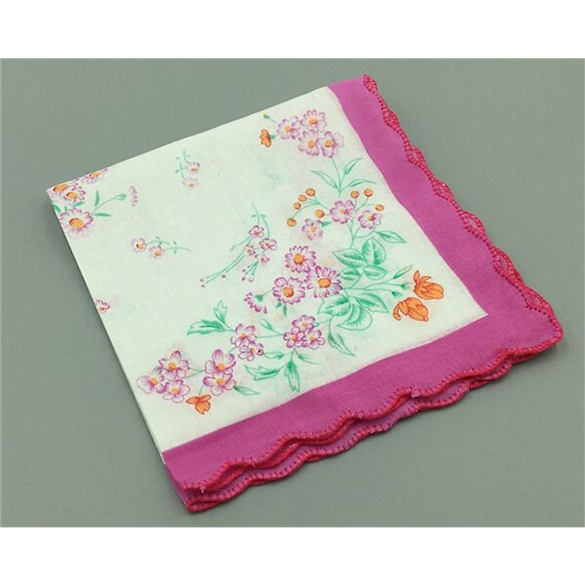 Forlisea Womens Colorful Ladies Hankies 100% Cotton Handkerchief Wendding Hanky