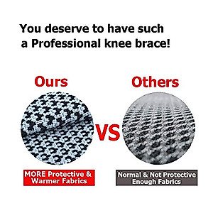 Best Knee Brace with Side Stabilizers & Patella Gel Pad Reduce Strain Swelling Professional Knee Compression Sleeve for Knee Pain Meniscus Tear Workout Running Joint Pain Relief Injury Recovery