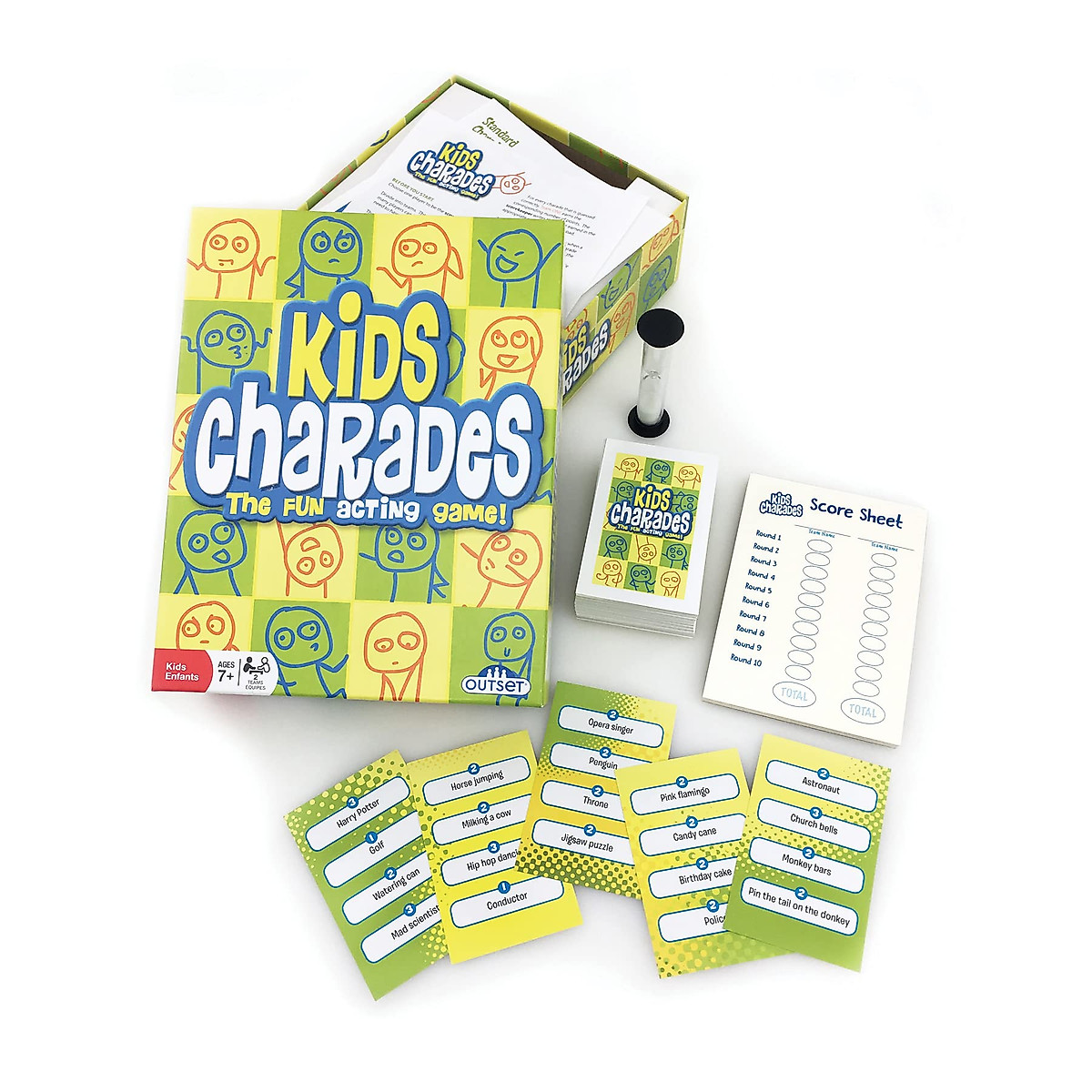 Outset Media Outset Kids Charades - Children's Game - Family Game - Features 300 Charades - Develops Critical Thinking, Builds Imagination, and Supports Creativity - for 3 or More Players - Ages 7+