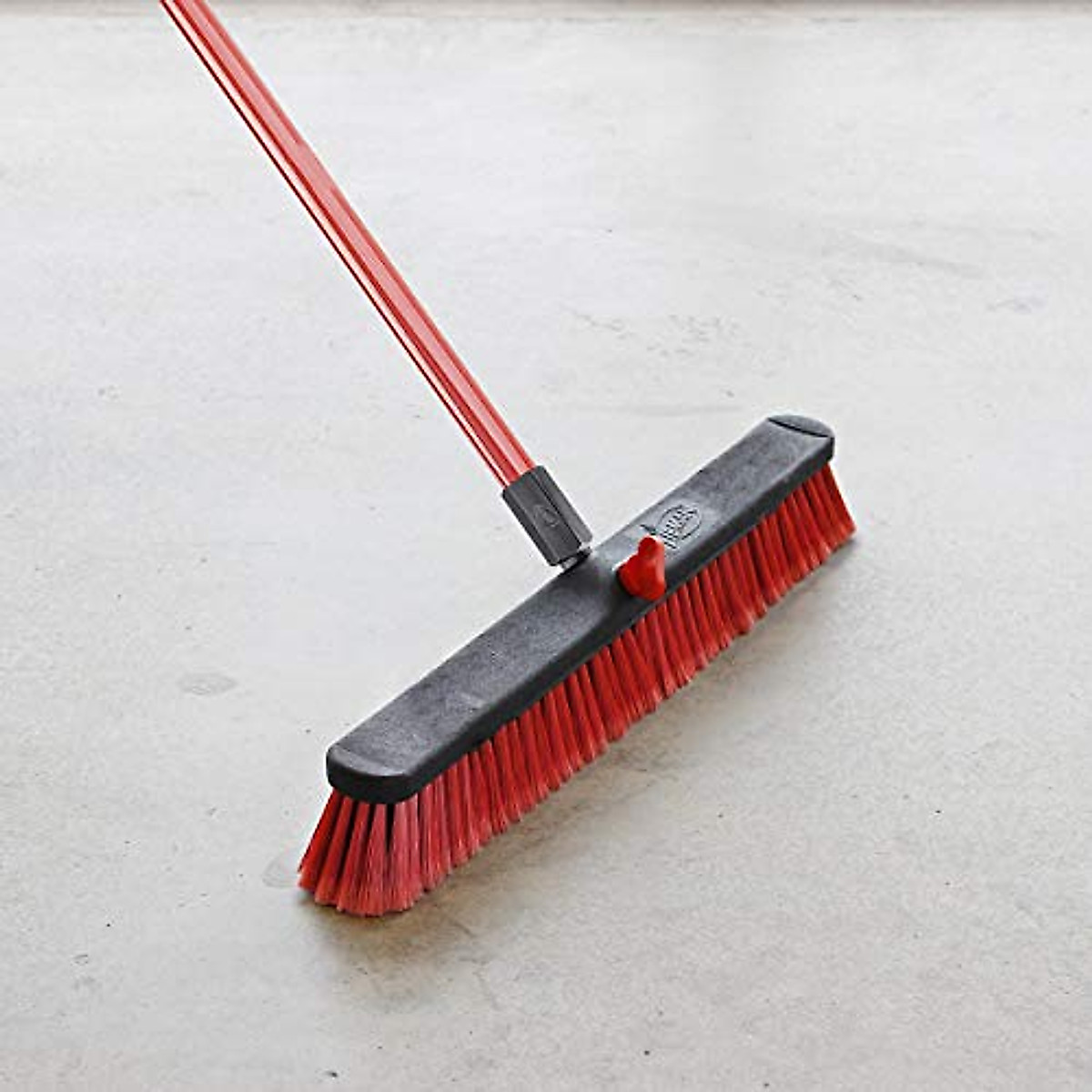 Libman Commercial 805 Multi-Surface Push Broom, 64" Length, 24" Width, Black/Red (Pack of 4)