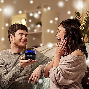 Blue Rose Box with Crystal Necklace - Real Eternal Rose with 925 Sterling Silver Heart Necklace,Enchanted Flower with Blue Birthstone Pendant Gift for women on Valentine's Day Anniversary Wedding.