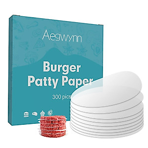 Aegwynn Hamburger Patty Paper Round 4.5 Inch 300 Pcs, Parchment Burger Papers Non Stick Easy to Remove Separate Frozen Pressed Patties (4.5 Inch)