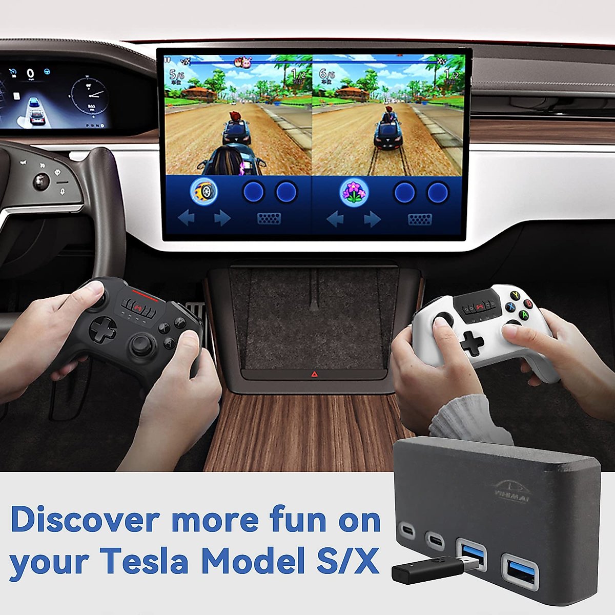 USB Extender for Center Console Docking Station for Tesla Model 3/Y 2021 2022 2023 and Tesla Model X/S 2022 Accessories