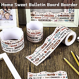2.5 ft Motivational Classroom Bulletin Board Border Inspirational Quote Border Trim Greenery Scalloped Border Back to School Borders for Board Chalkboard (Rustic Style)