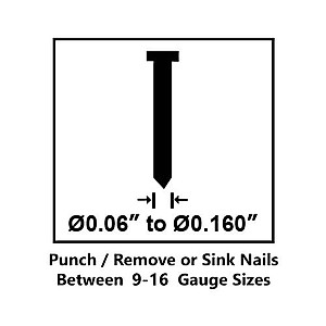 Air Locker AP900 Heavy Duty Professional Air Punch Nailer/Nail Remover/Nail Puller. 1/4 Inch NPT Thread Air Inlet. 50-110 PSI Pneumatic Nailer Removes 9-16 Gauge Nails