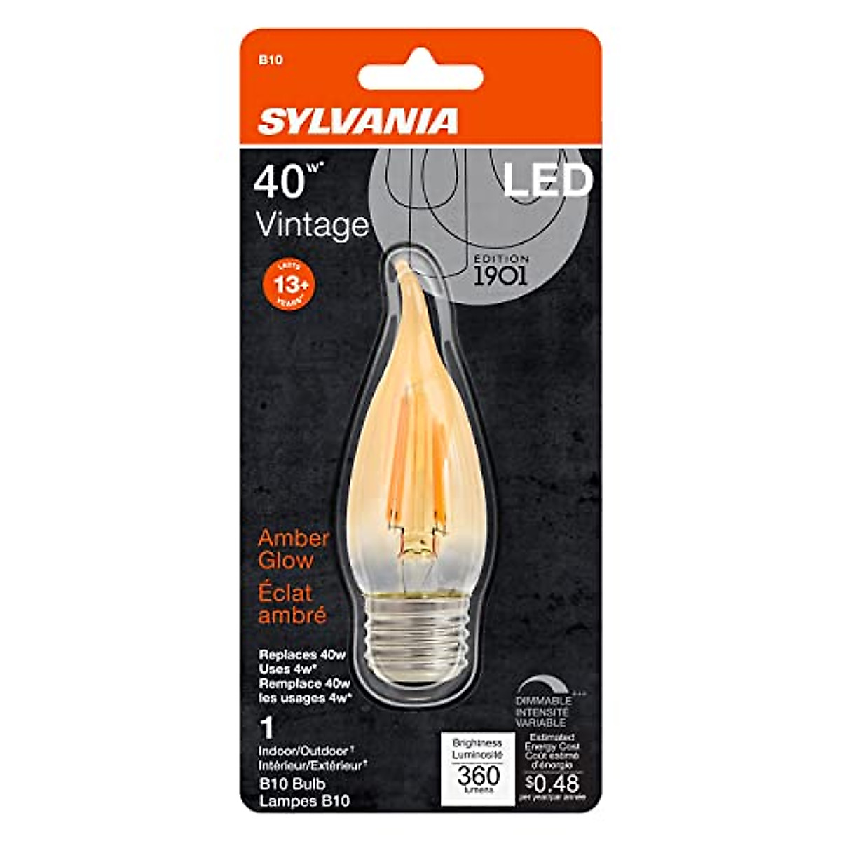 LEDVANCE 79580 1 LED Bulb, Medium Base, Amber