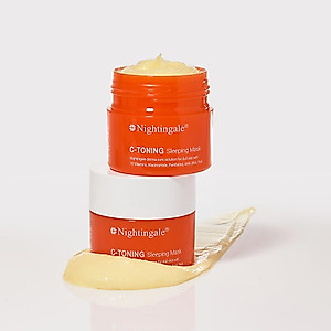 Nightingale C Toning Sleeping Mask, Overnight face Mask For Face, Vitamin C + Niacinamide +AHA, BHA, PHA+ Hyaluronic Acid, Moisturizing & Visibly Brighten, Fragrance free, Korean Skin Care