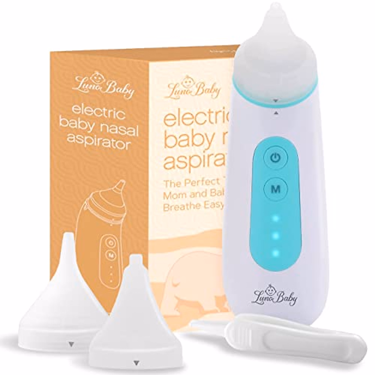 Lunobaby Nasal Aspirator for Babies - Rechargeable Baby Nose Sucker Must-Haves for First Time Mom - Electric Nose Aspirator for Infants and Toddlers