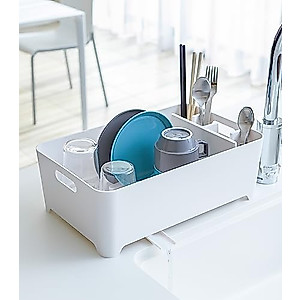 Yamazaki Home Drainer-Drying Kitchen Counters | Plastic | Dish Rack, One Size, White