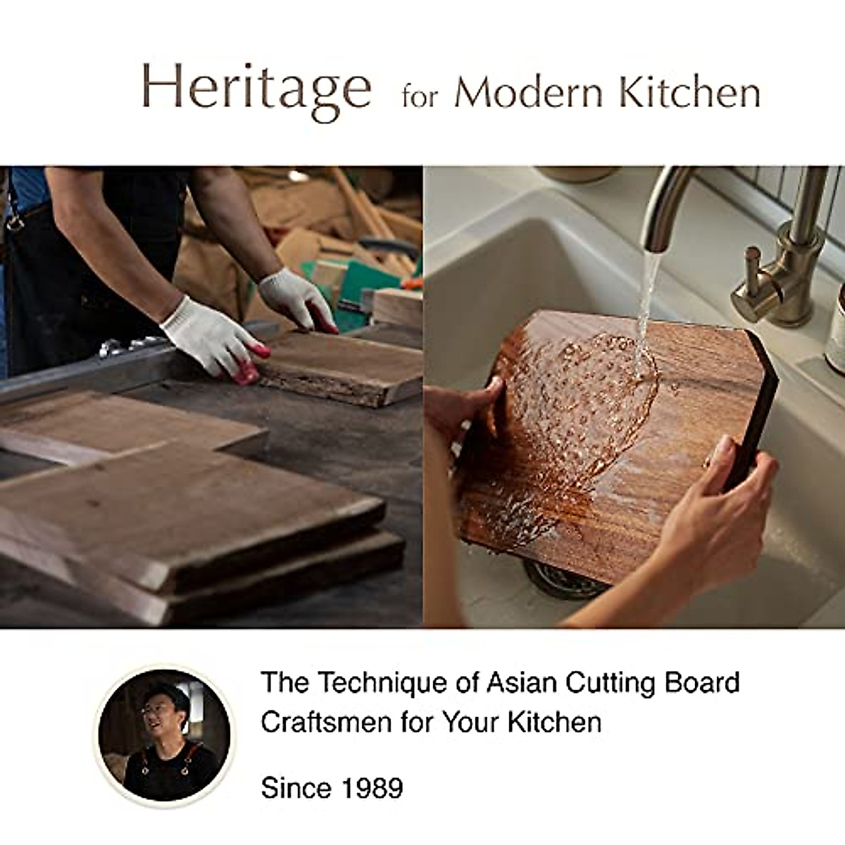 Heriter I Solid Walnut Octagonal Wood Cutting & Serving Board with Stainless Steel Stand/Frame I Modern kitchen I Clean up kitchen I wood cutting boards x 1, Magnetic Stainless Steel Stand x 1