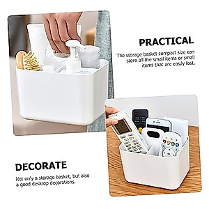 Outanaya Bathroom Accessories White Portable Toiletry Basket Unique Basket for Home The Pet Home Storage Baskets