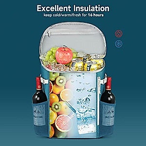 ZAKEEP Cooler Backpack, 39 Cans Large Capacity Anti-Leaking Cooler Backpack with Mesh Pocket, Adjustable Shoulder Straps for Camping Picnics (Blue)