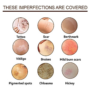 Tattoo Cover Up,Waterproof Invisible Concealer Body Leg Bruise Stretch Scar Dark Spots Vitiligo Skin Makeup Waterproof,Professional Long Lasting Tattoo Cover Up Suitable for Men and Women,1 PC Natural