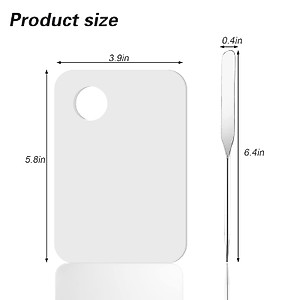 Makeup Spatula and Palette Set, Including Stainless Steel Makeup Spatula Korean for Professional, Makeup Mixing Palette for Eye Shadow/Eyelash/Nail Art/Foundation, Foundation Palette Spatula Kit