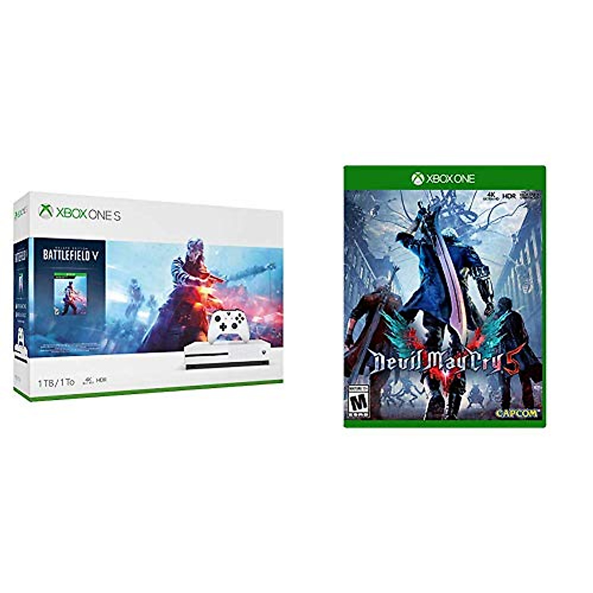 Xbox One S 1TB Console - Battlefield V Bundle with Devil May Cry 5