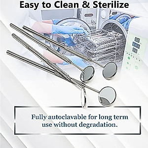 Stainless Steel Dental Mirror #5 with Handle 6.5", Dentist Tool for Teeth Cleaning Inspection