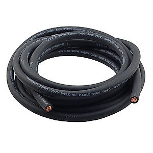 WeldingCity 100-ft 2-AWG USA-made Heavy Duty Welding Cable Highly Flexible Durable EPDM Rubber Jacket 600V -50C-105C Black