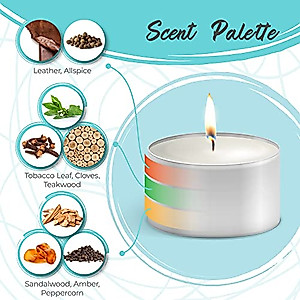 Moonlight Makers Happy Anniversary Candle, Caribbean Teakwood Scented Handmade Candle, Natural Soy Wax Candle, 25+ Hour Burn Time, 8oz Tin