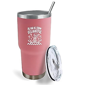 liabiliies Coffee Tumbler 30 oz As Far As I Know I'm Delightful Tumbler with Lid and Straw Insulated Tumblers Stainless Steel Tumbler Funny Gifts for Women