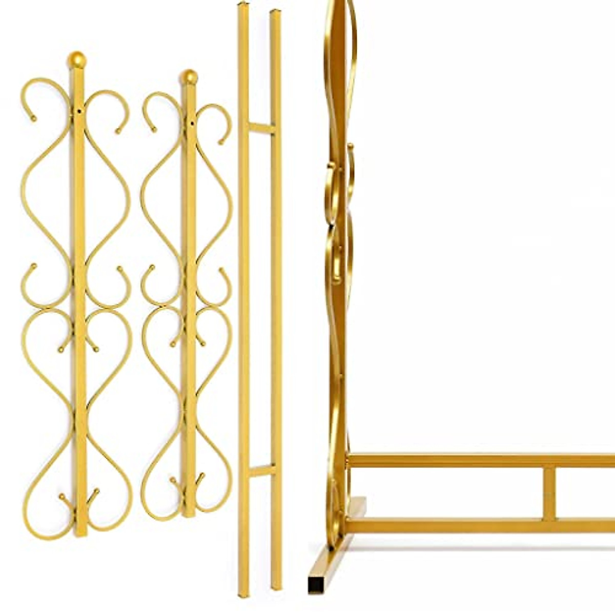 81"Retail Gold Clothes Racks for Boutique Wedding Dress Display Stand,Heavy Duty Commercial Garment Rack Rod, Large Metal Floor Standing Hanging Boutique Display Clothing Rack, MetalPipe Rack