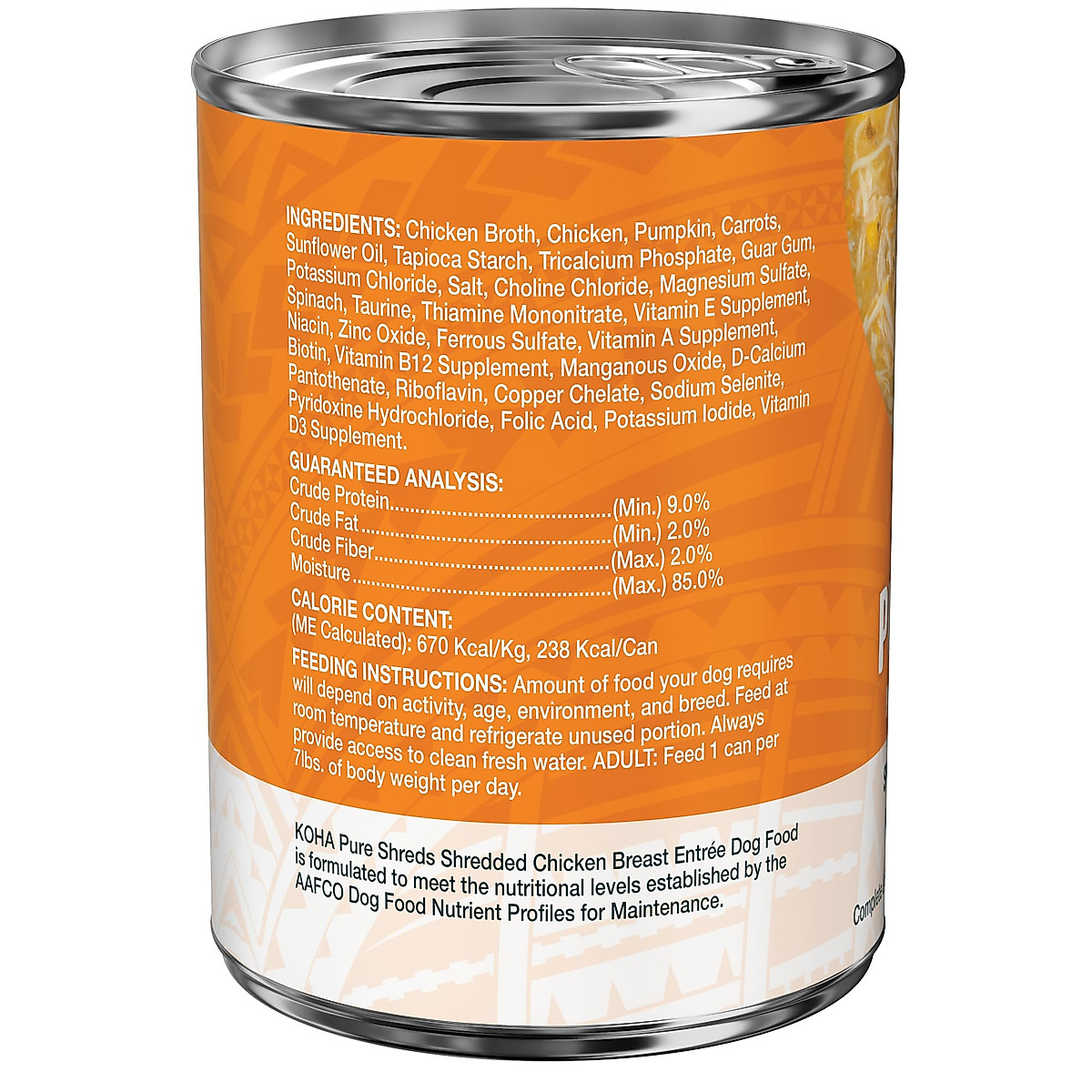 KOHA Pure Shreds Chicken Entrée for Dogs, 12.5oz Cans (Pack of 12)
