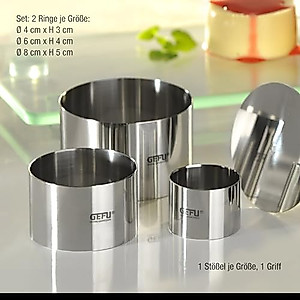 GEFU Professional Dish Prepping/Plating/Forming Ring Set/10 pieces/FORMIDABLE