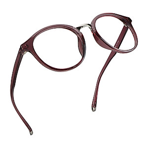 LifeArt Blue Light Blocking Glasses, Anti Eyestrain, Computer Reading Glasses, Gaming Glasses, TV Glasses for Women Men, Anti Glare (Red, No Magnification)