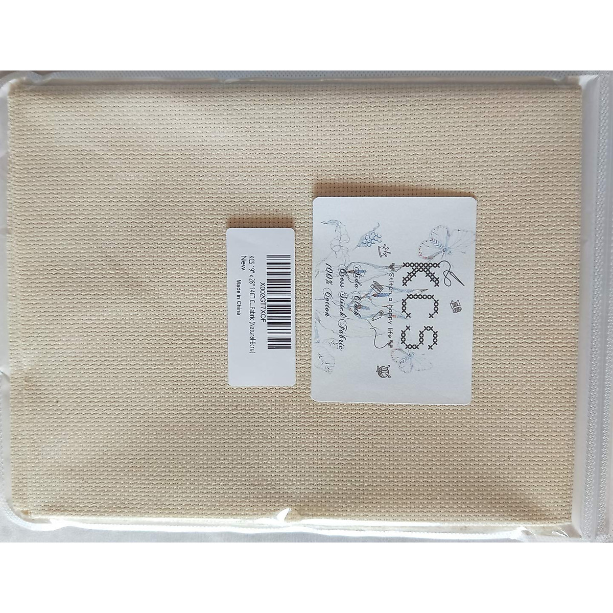 19" x 28" 14CT Counted Cotton Aida Cloth Cross Stitch Fabric (Natural-Ecru)