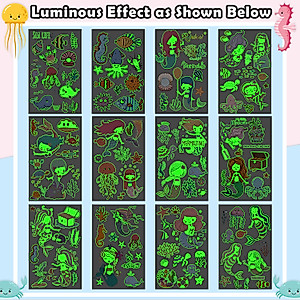 Partywind 130 Luminous Styles Mermaid Birthday Party Decorations, Glow Mermaid Kids Temporary Tattoos for Girls Birthday Party Supplies Favors, Mermaid Tail Ocean Decor (12 Sheets)