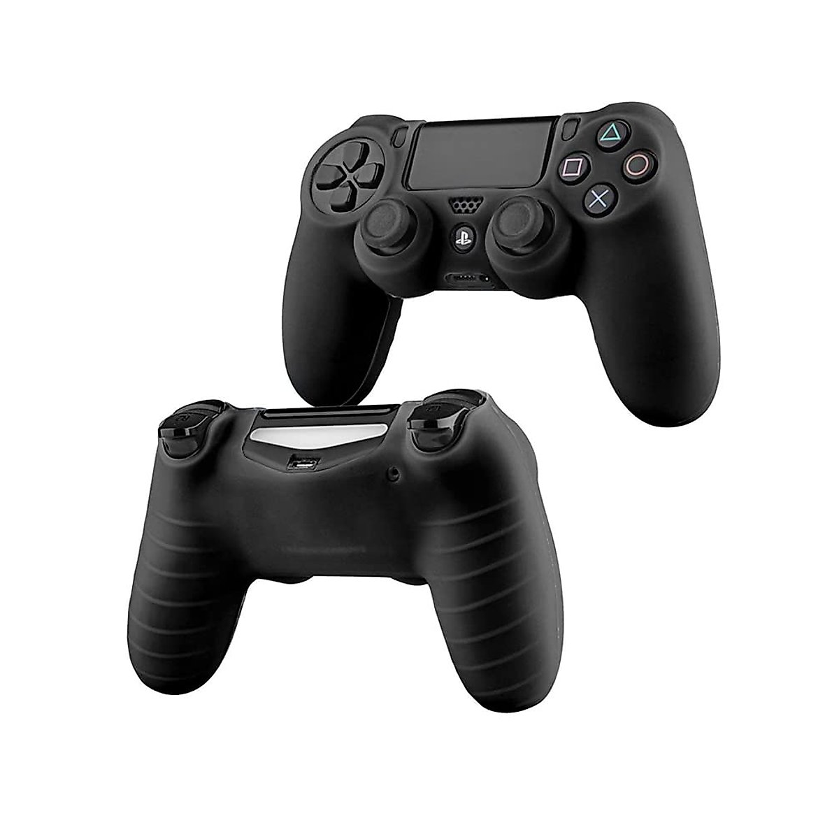 ZOMTOP Silicone PS4 Controller Case: A Second Skin for Your Gamepad - Soft, Anti-Slip, Shockproof - Original Color with Grips and Caps(Purple)
