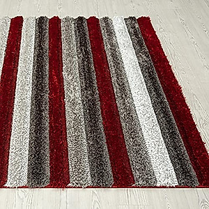 LUXE WEAVERS Lantanas Collection 7119 Red 8x10 Modern Geometric Area Rug