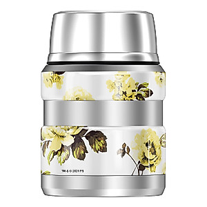 THERMOS Betty Boop Yellow Flowers STAINLESS KING Stainless Steel Food Jar with Folding Spoon, Vacuum insulated & Double Wall, 16oz