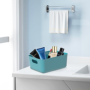 PAASTAI 7 Pack Plastic Storage Small Bins 9.4"X6.5"X3.9" Classroom Bins Organizing Containers for Pantry Kitchen, Cupboard box,and Bathroom Organizer