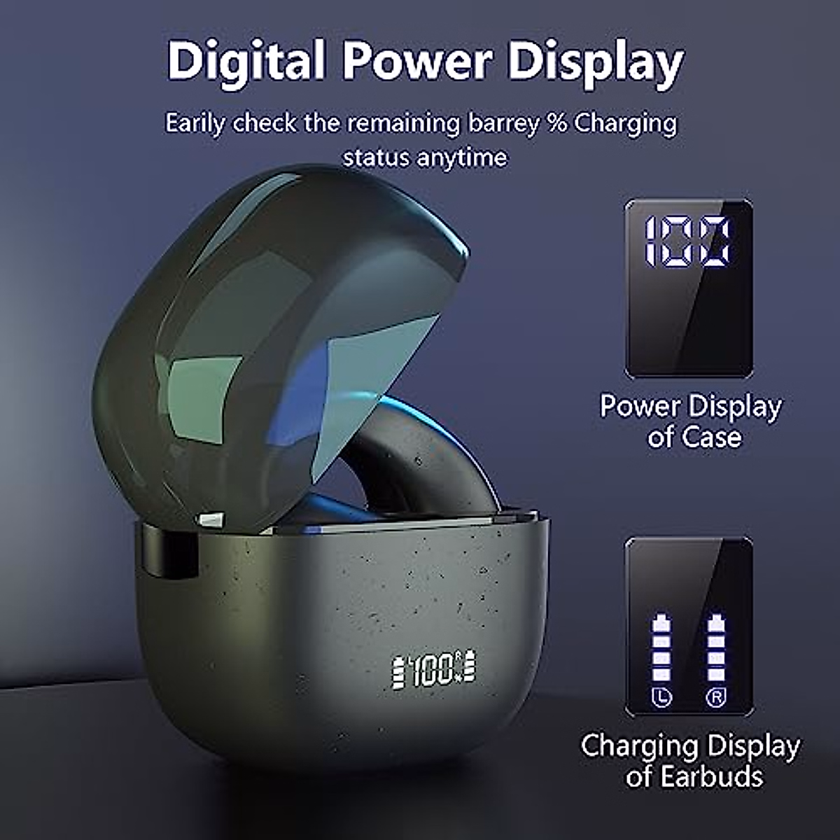 SUYUZREY Open Ear Earbuds,【Rotatable earhook 】 Wireless Bluetooth Open Ear Headphones,Bluetooth 5.3 Earphones with 16.2 Dynamic bass Sound,Open Sports Earbuds, 40h Playback time