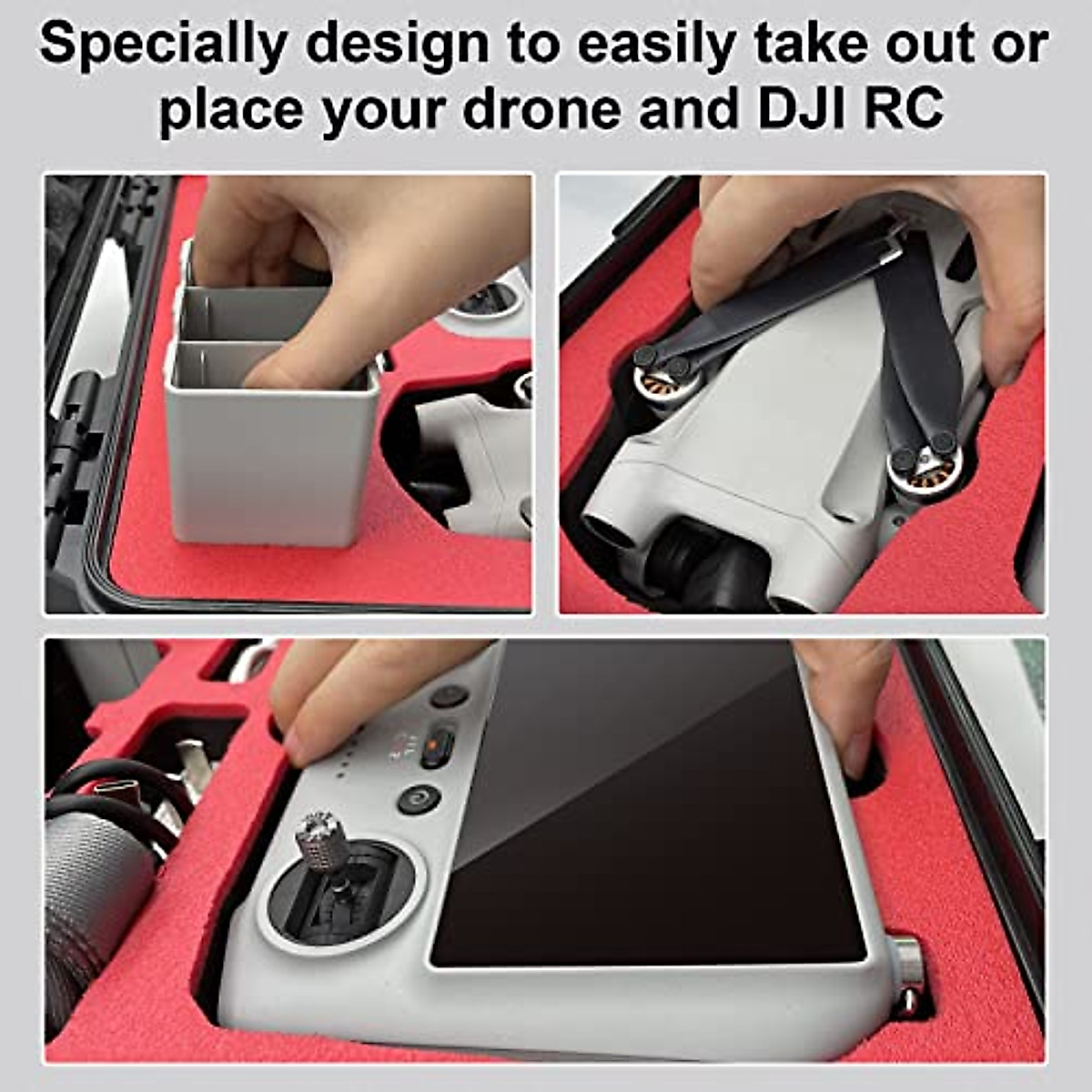 FPVtosky Mini 3 Pro Hard Case for DJI Mini 3 / Mini 3 pro, Waterproof Carrying Case for Mavic mini 3 pro, Outdoor Travel Portable Case for DJI Mini 3 / Mini 3 Pro with DJI RC Controller Accessories