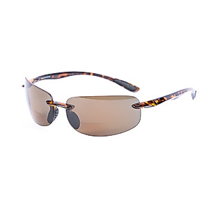Mass Vision® Lovin Maui Bifocal Sunglasses Light Weight TR-90 Frames for Men and Women. (Tortoise, 1.0)